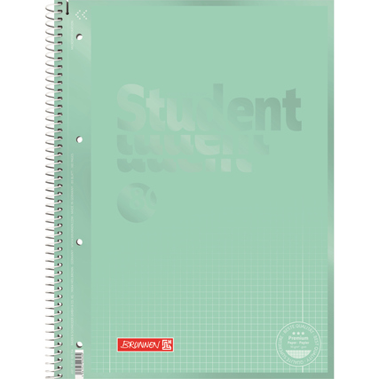 BRUNNEN Collegeblock Student Colour Code DIN A4 kariert mit Rand innen ...